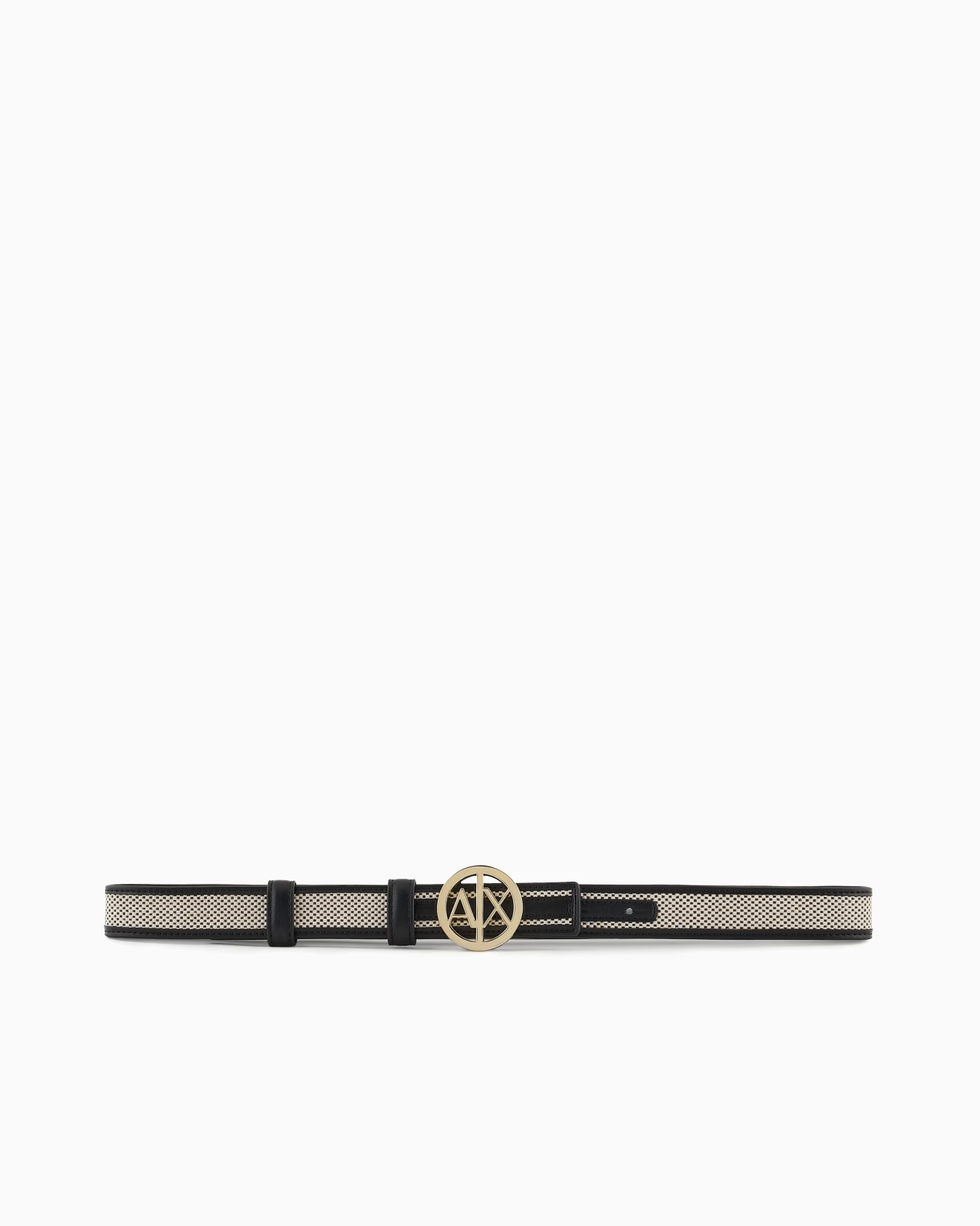 Belt With Gold Round Logo - Armani